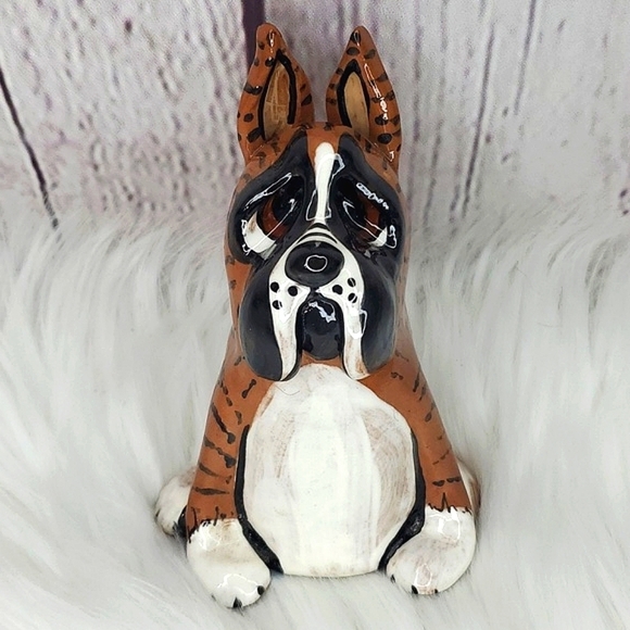 Vintage | Art | Vintage 9s Pity Puppy Sad Brindle Boxer Ceramic ...